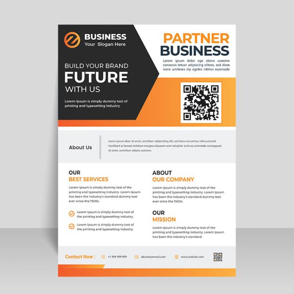 Black yellow business abstract flyer design - freepng