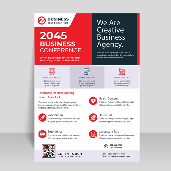 Abstract grey simple informational flyer - freepng