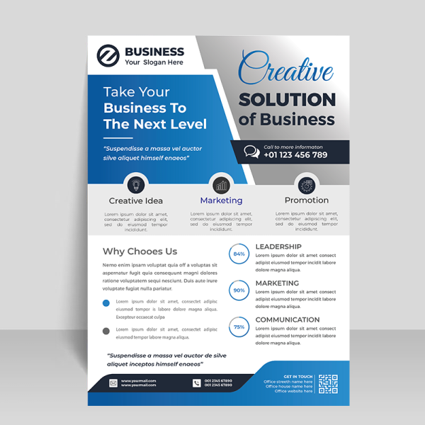 Abstract gradient blue flyer design - freepng