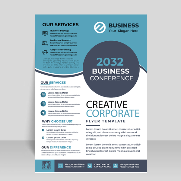 Blue simple professional flyer template - freepng