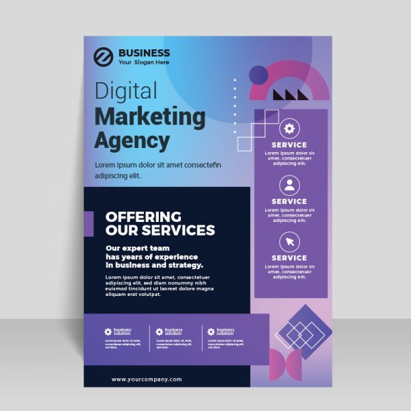 High end geometric design flyer - freepng