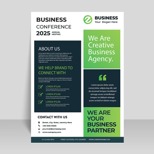 Business professional green flyer - freepng