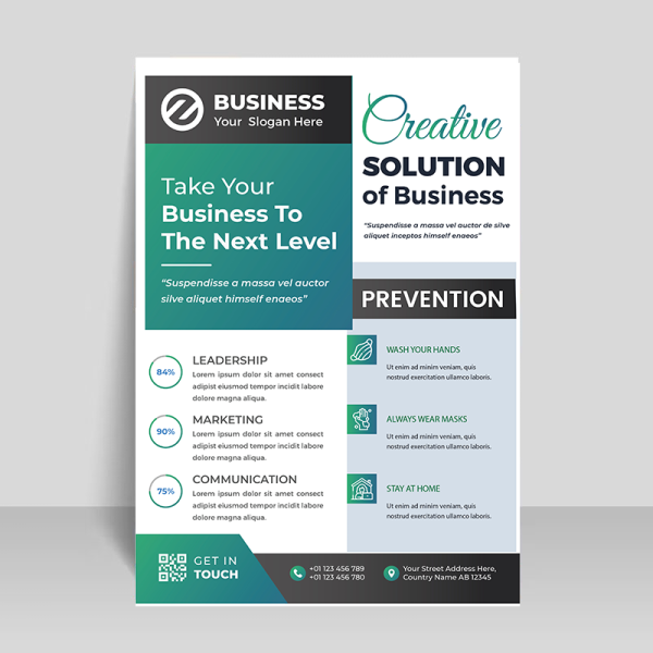 Teal green abstract informational flyer - freepng