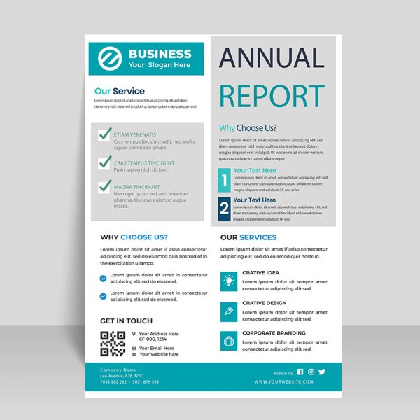 Grey teal simple flyer template - freepng