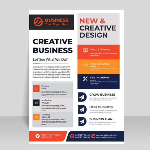 Colorful creative flyer premium vector template - freepng