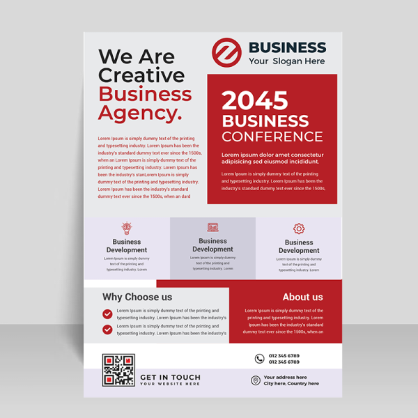 Red Grey informational flyer design - freepng