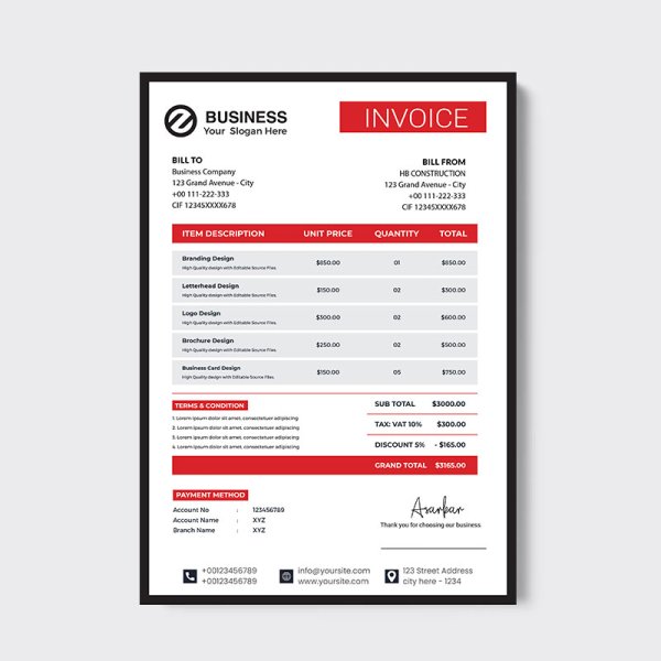 Simple Basic Invoice Design Template Freepng