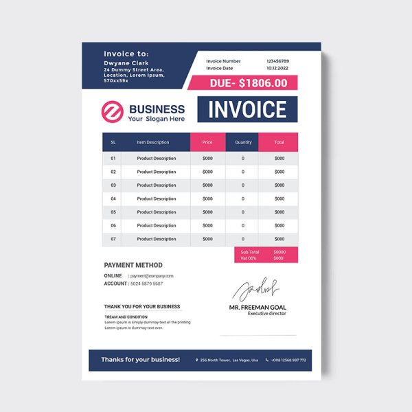 Colorful invoice design - freepng
