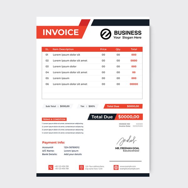 Abstract professional invoice design - freepng