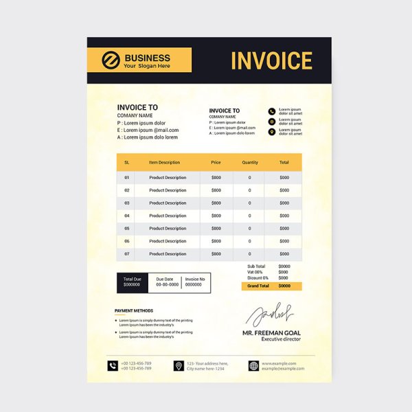 Simple invoice design vector - freepng