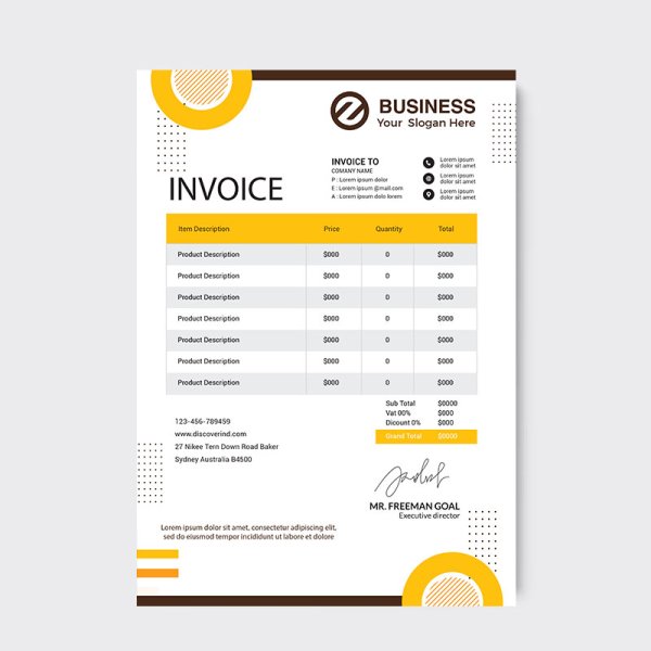 Professional bill invoice cash memo - freepng