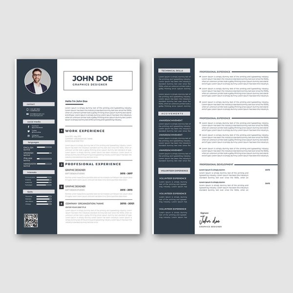 Black resume professional resume template - freepng