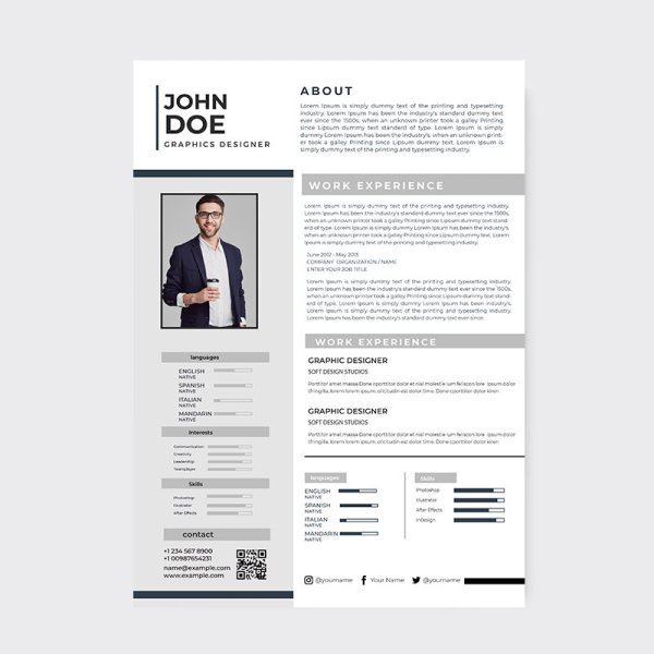 resume template grey color - freepng