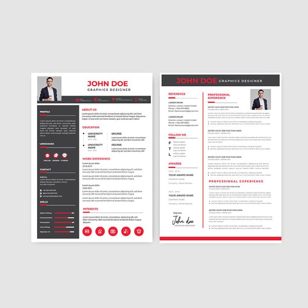 Clean and sophisticated set of cv resume vector - freepng