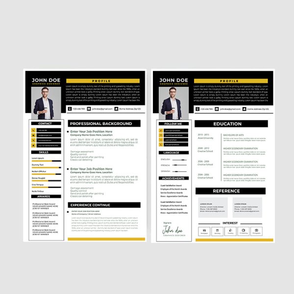 Professional modern resume set premium vector - freepng