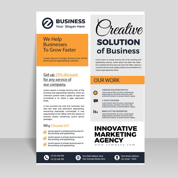 Grey yellow flyer template design - freepng