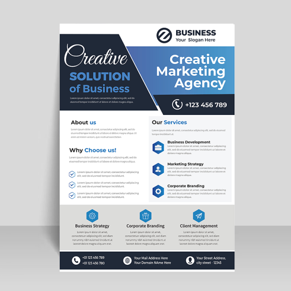 Blue informational simple flyer - freepng