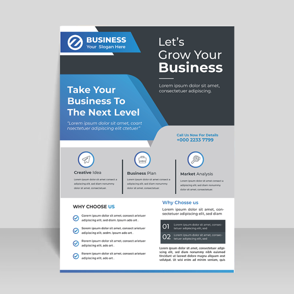 Blue simple business flyer - freepng