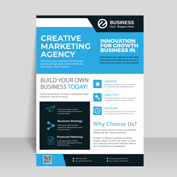 Informative blue flyer template - freepng