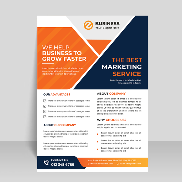 Professional style flyer template for free - freepng