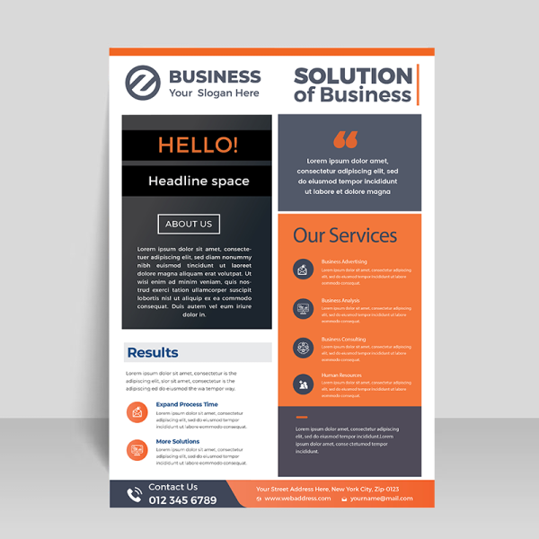Professional business simple informational flyer - freepng