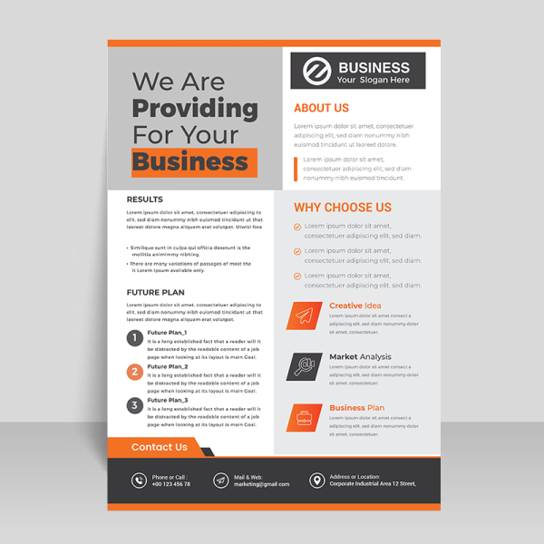 Grey abstract corporate business flyer - freepng