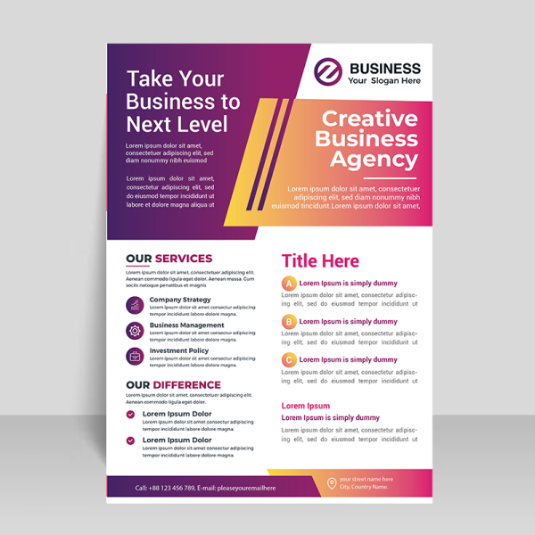 Aesthetic purple flyer for business purpose - freepng