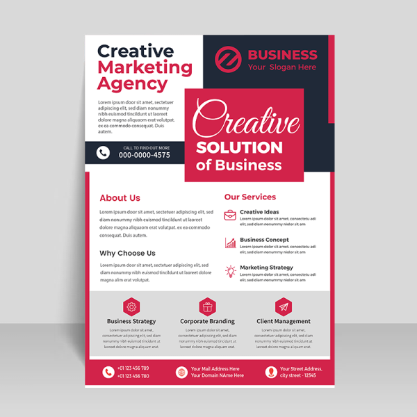 Beautiful pink creative abstract flyer - freepng