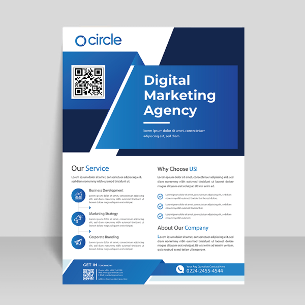 Professional high end gradient blue flyer template - freepng