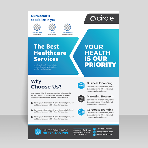 Gradient blue vector flyer template - freepng