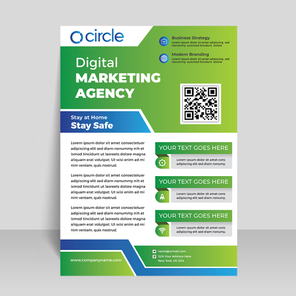 Qr code flyer brochure for marketing purpose - freepng