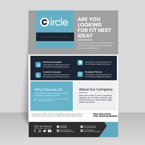 Grey mint business flyer template for free - freepng