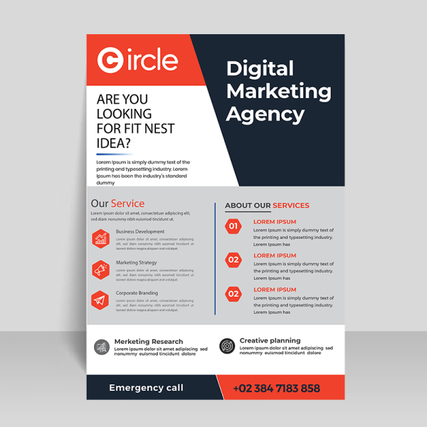 Dark blue simple basic flyer design for free - freepng