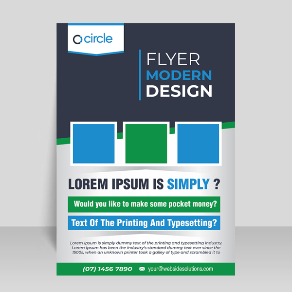 Simple modern info flyer design - freepng
