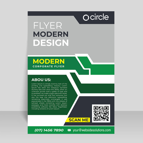 Green color modern flyer template abstract concept - freepng