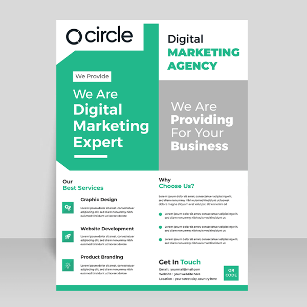 teal grey brochure flyer template design - freepng