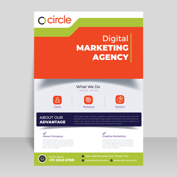 Vector orange simple flyer template - freepng