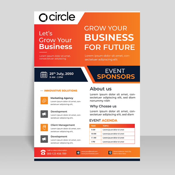 Gradient orange business template - freepng