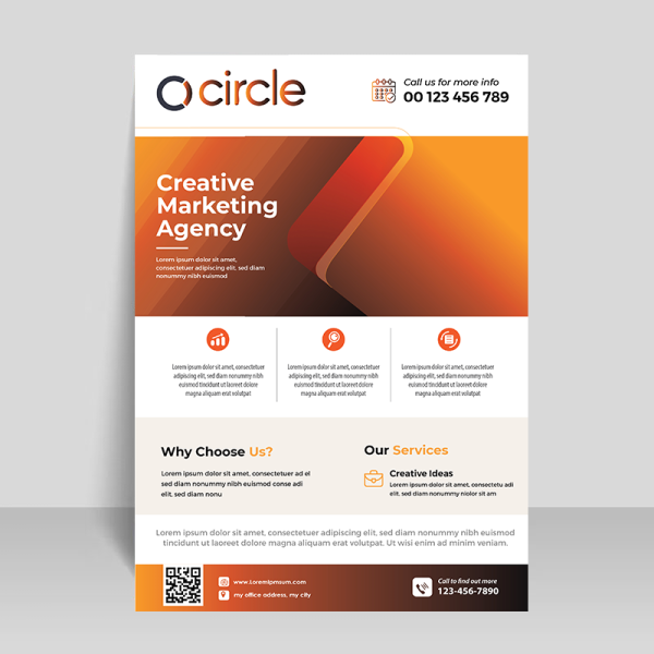 Simple gradient abstract design flyer - freepng