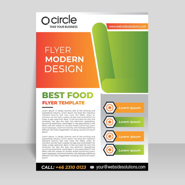 Clean simple info flyer design vector digital print - freepng
