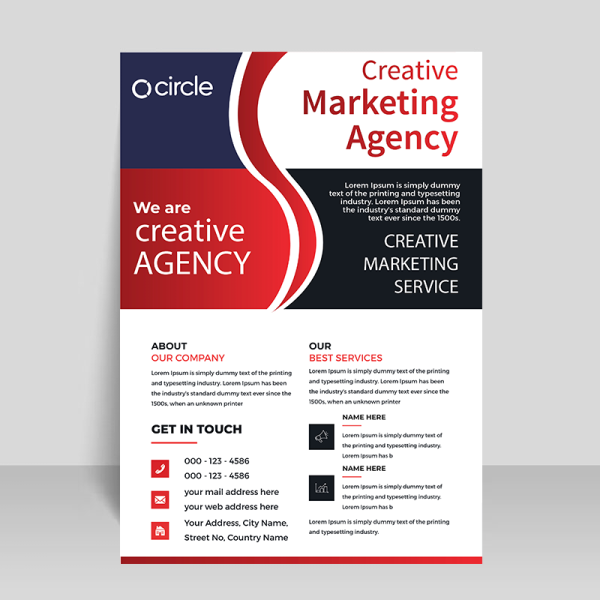 Black Maroon abstract style flyer template - freepng