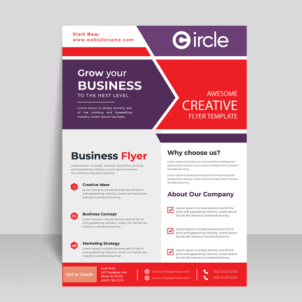 Red simple info flyer leaflet - freepng