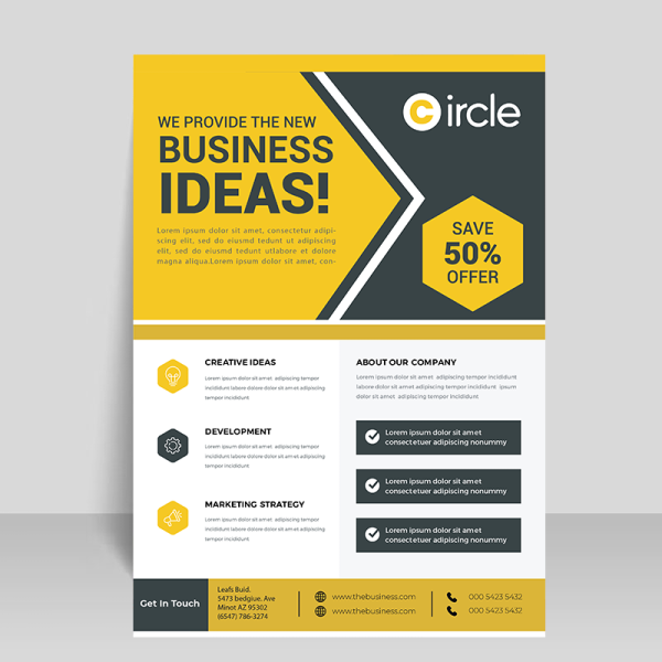Yellow black flyer template vector for free - freepng
