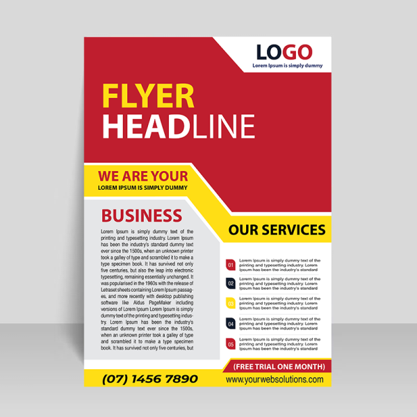 Red flyer template for professional use - freepng