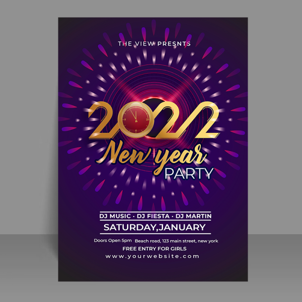 Free vector gradient new year vertical poster template - freepng