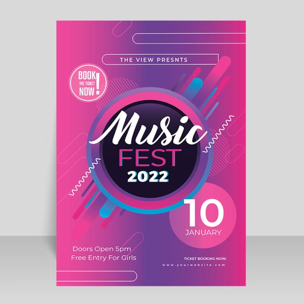 Music fest gradient poster template - freepng