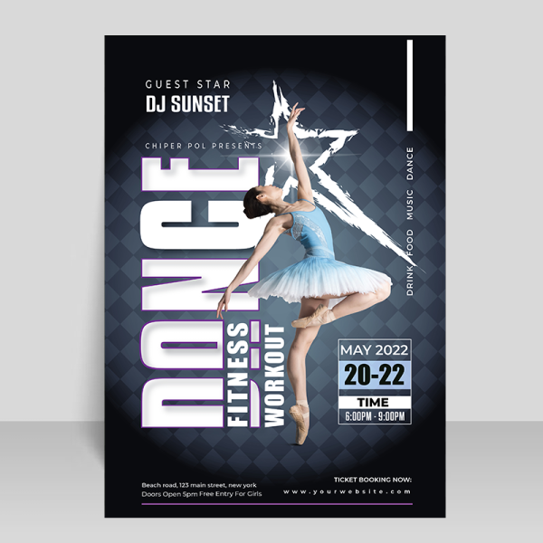 Free vector dance studio poster template - freepng