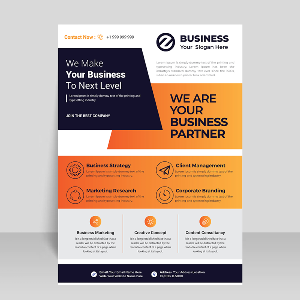 Abstract clean and modern design flyer for business - freepng
