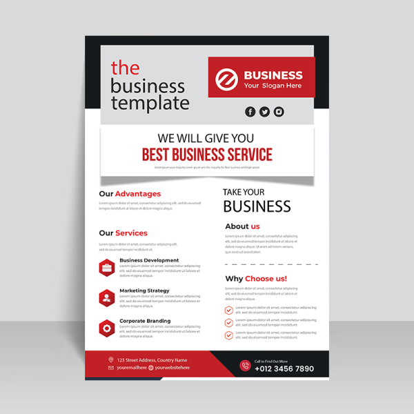 Informational abstract flyer template design - freepng