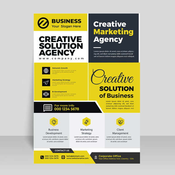 Abstract style yellow flyer template - freepng
